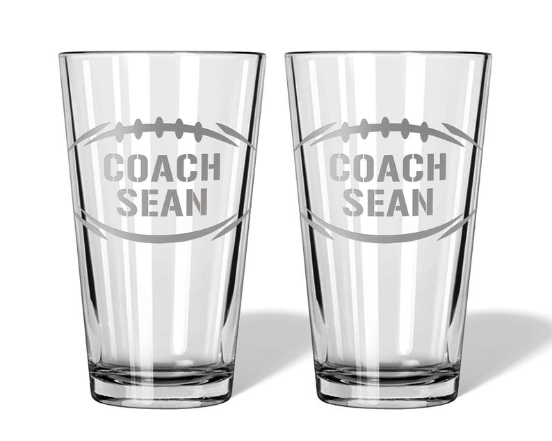 Personalized Football Coach Beer Glass, Engraved Sand Carved Glasses ...