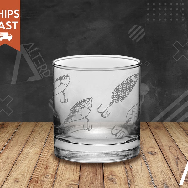 Drinking Glass With Fishing Lure - Etsy