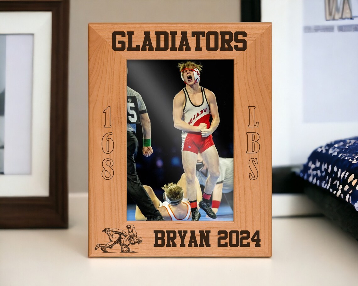 Personalized Wrestling Picture Frame Wrestling Senior Night Gift ...