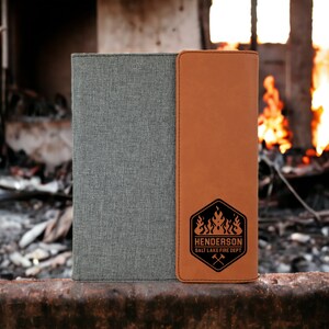 Firefighter Leather Portfolio Padfolio Notebook Personalized With Name ...