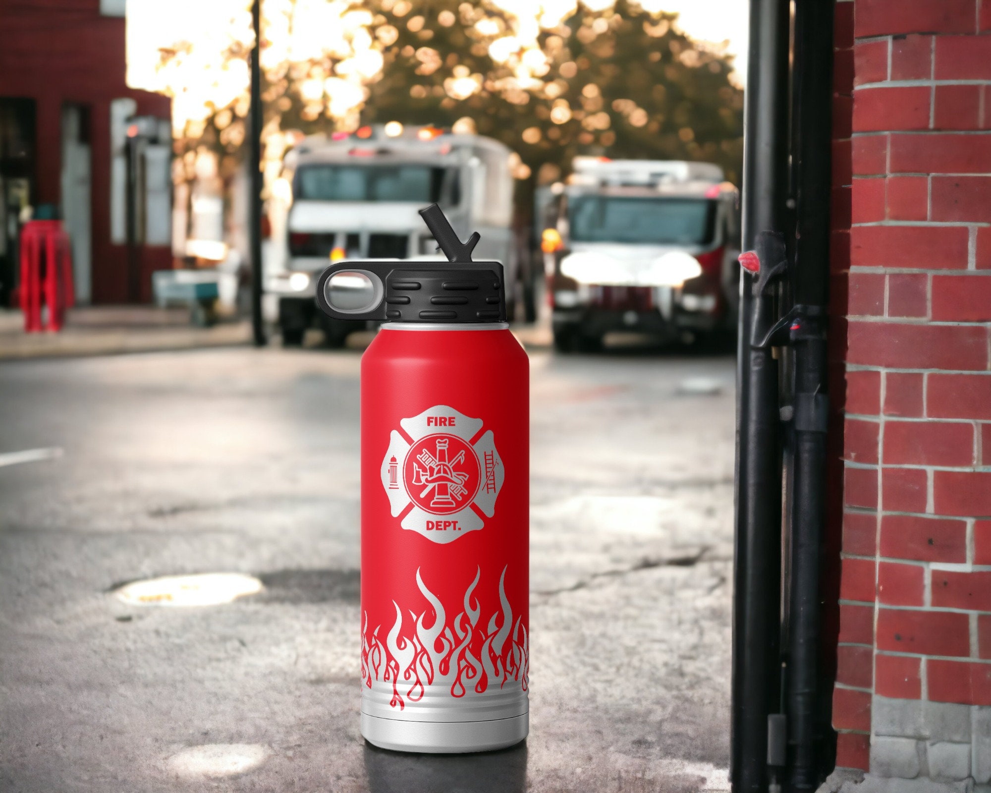 Firefighter Gift, Firefighter Water Bottle, Fireman Gift, Firefighter ...