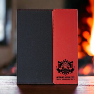 Firefighter Gift for Men Personalized Leather Portfolio Padfolio ...