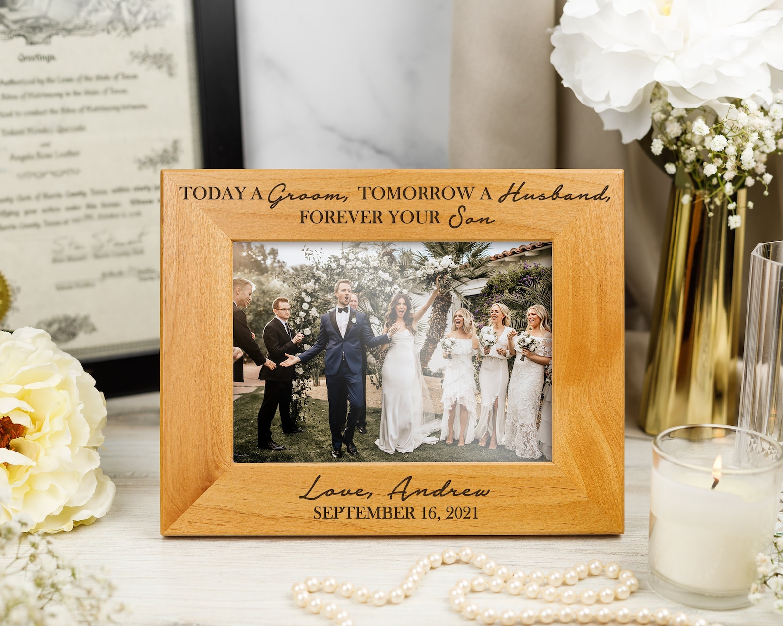 Parents of the Groom Wedding Picture Frame Personalized Today a Groom ...