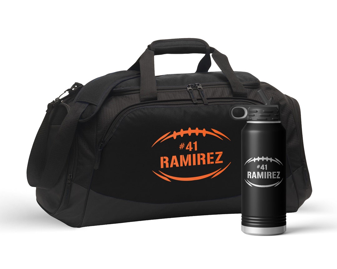Personalized Football Player Sports Duffel Gym Bag With Shoe ...