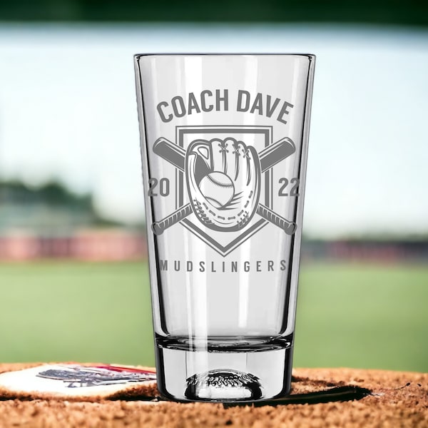 Personalized Beer Glass Baseball Coach - Etsy