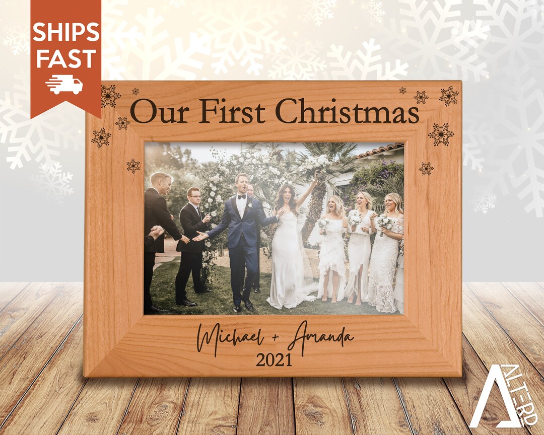 Our First Christmas Frame Personalized Our First Christmas Married Our ...