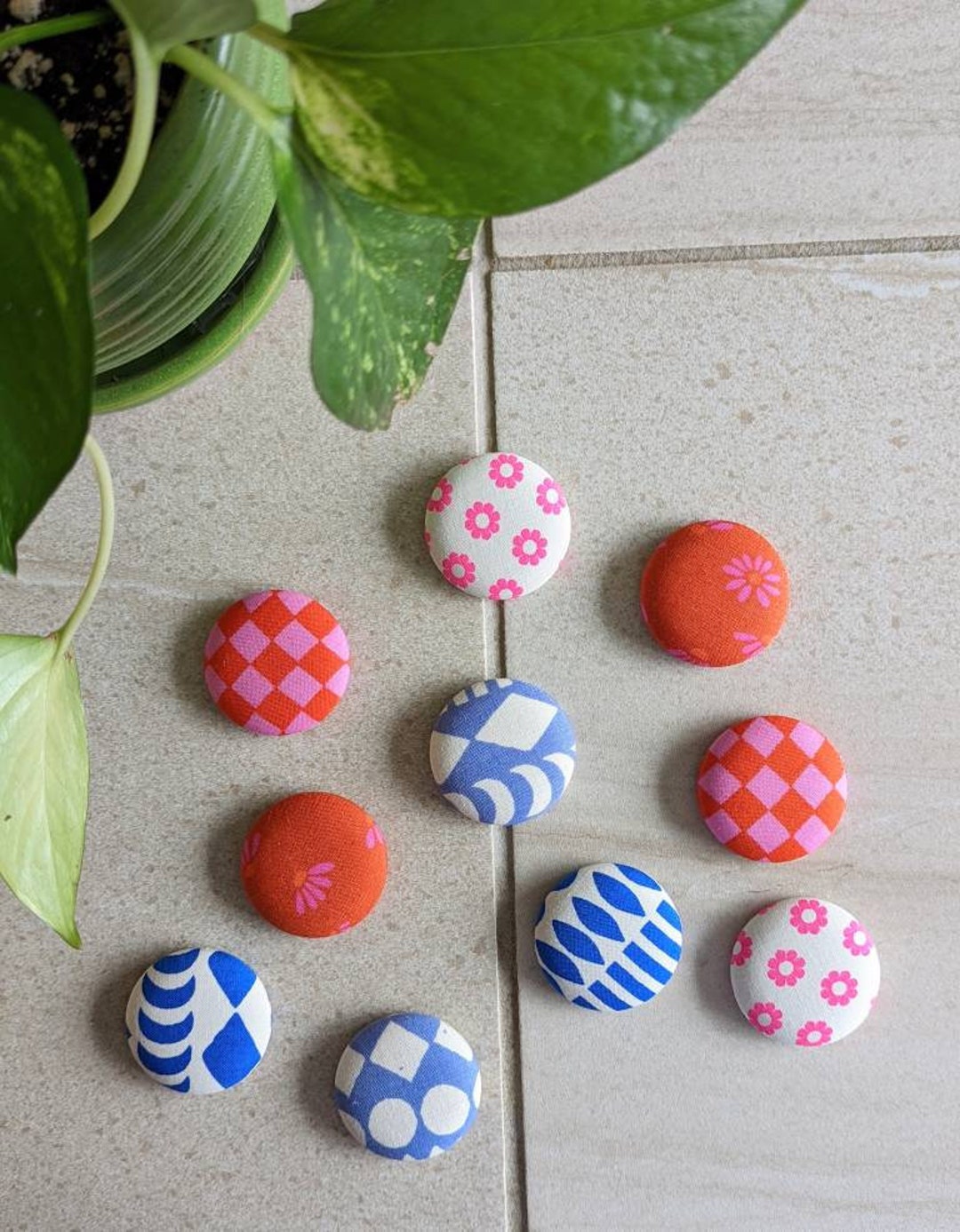 Geometric & Checkered Fabric Magnet (singles) - Etsy