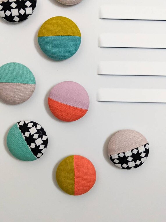 Bright Fabric Magnet Set of 4 6 or 10 | Etsy