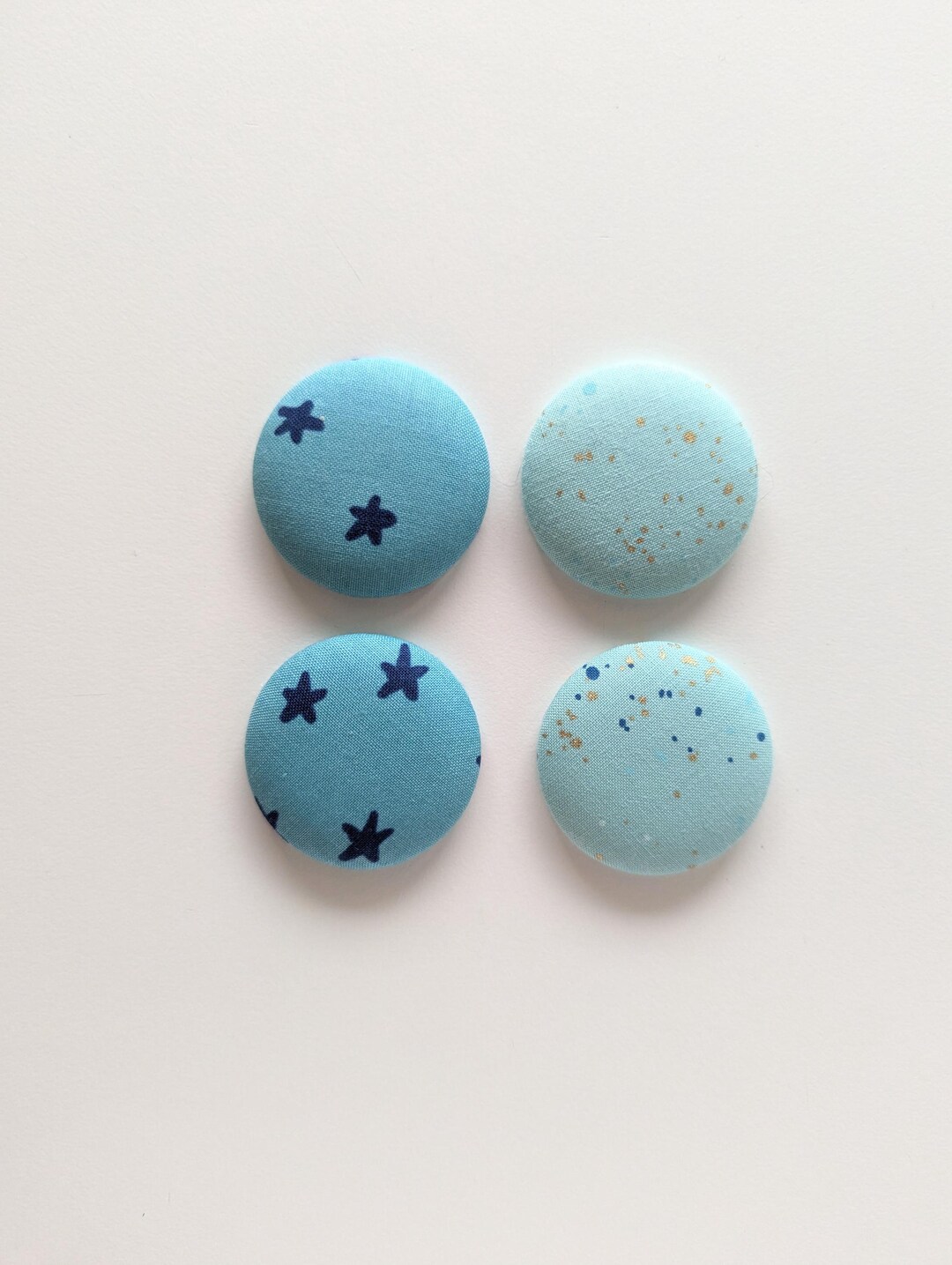 Blue Stars and Specks on Blue Fabric Magnets (set of 2 or 4) - Etsy