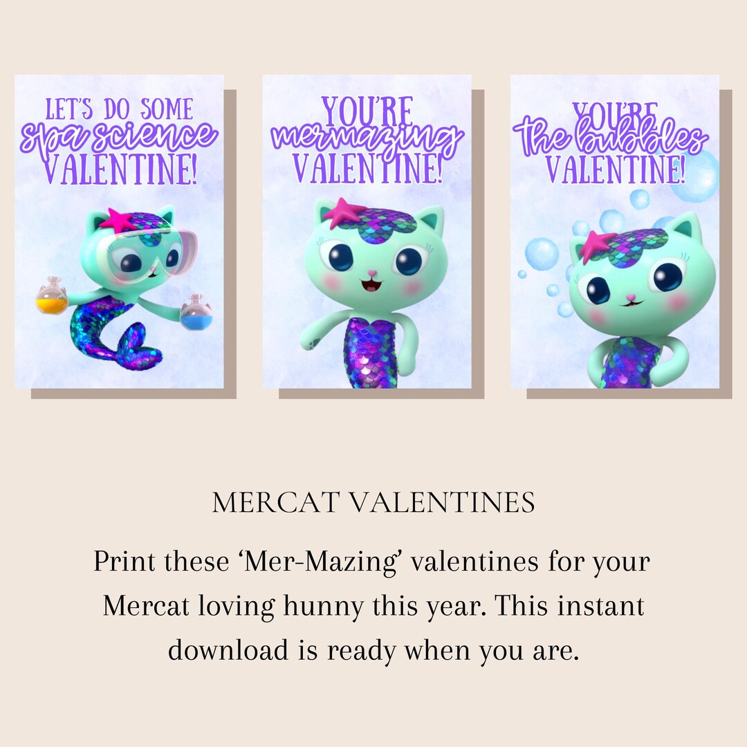 Mercat Valentine Pack, Instant Download, Ready-to-print, Gabby's ...