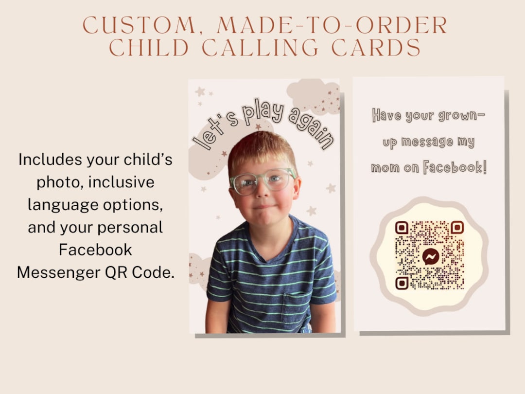 Playdate Business Cards - Calling Card for Kids - Etsy