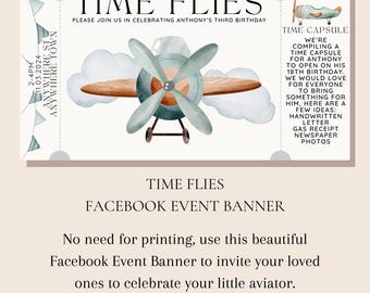 Time Flies Birthday Party Invitation Boarding Pass Airplane Theme Time ...