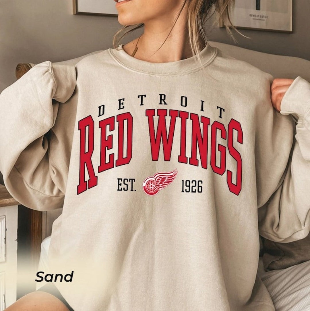 Vintage Detroit Red Wings Sweatshirt, Red Wings Tee, Hockey Sweatshirt ...