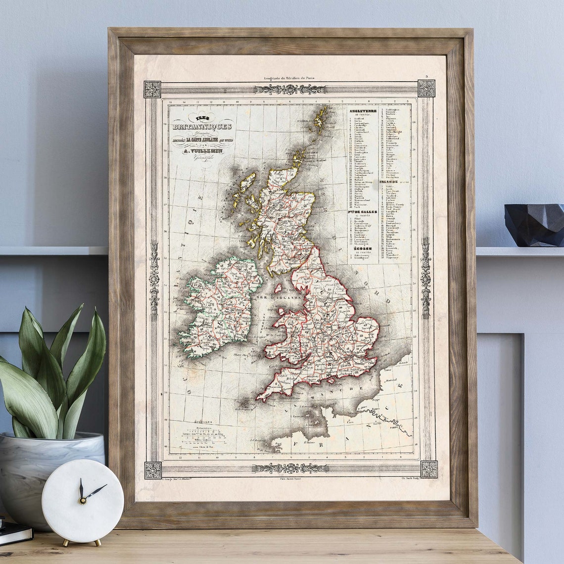 Vintage Map of UK Historical Map of Great Britain Antique - Etsy UK