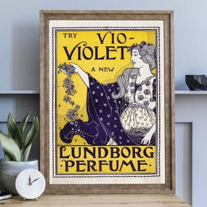 French Perfume Poster, Art Nouveau French Wall Art, Retro Advertising ...