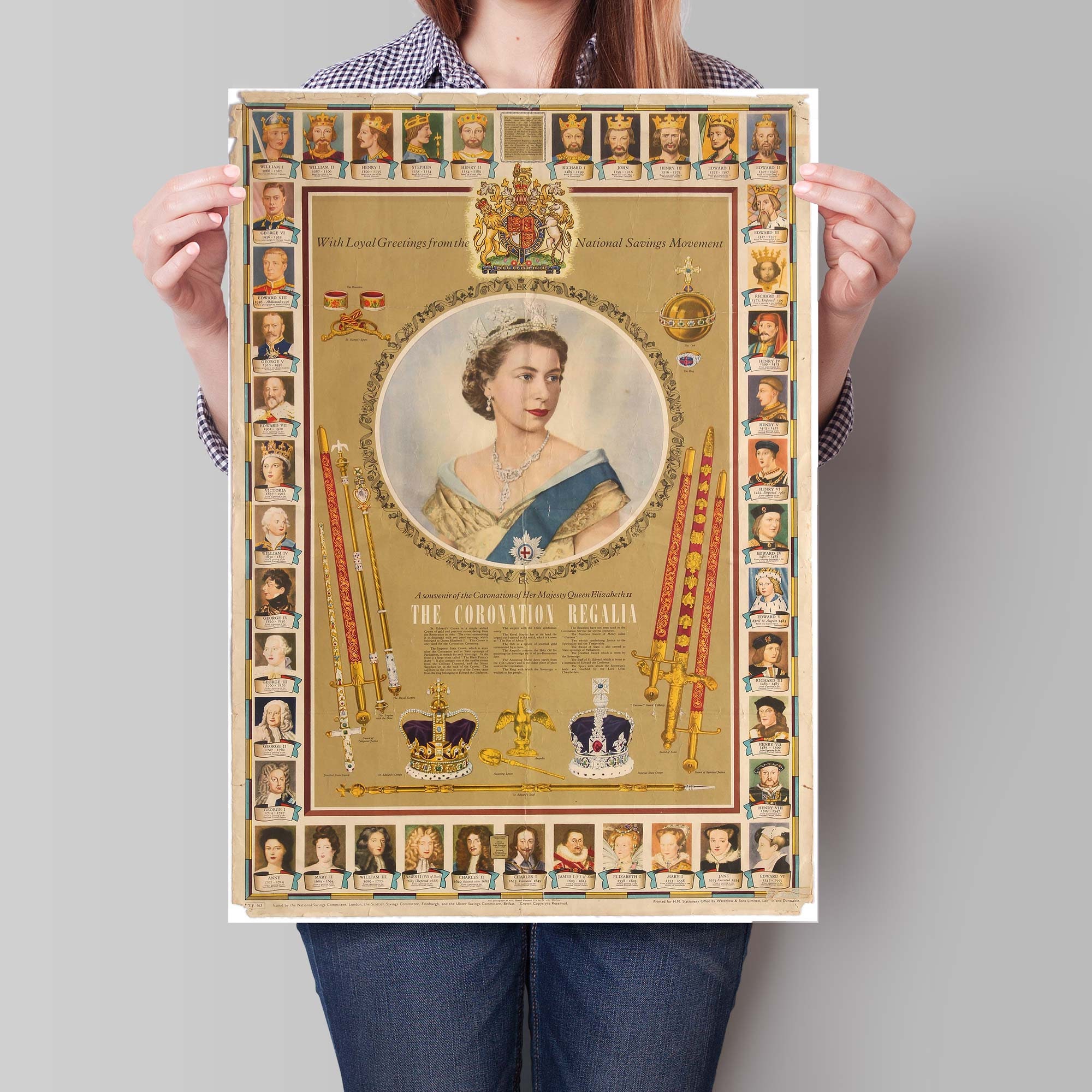 Queen Elizabeth Coronation Print Vintage Queen of England - Etsy