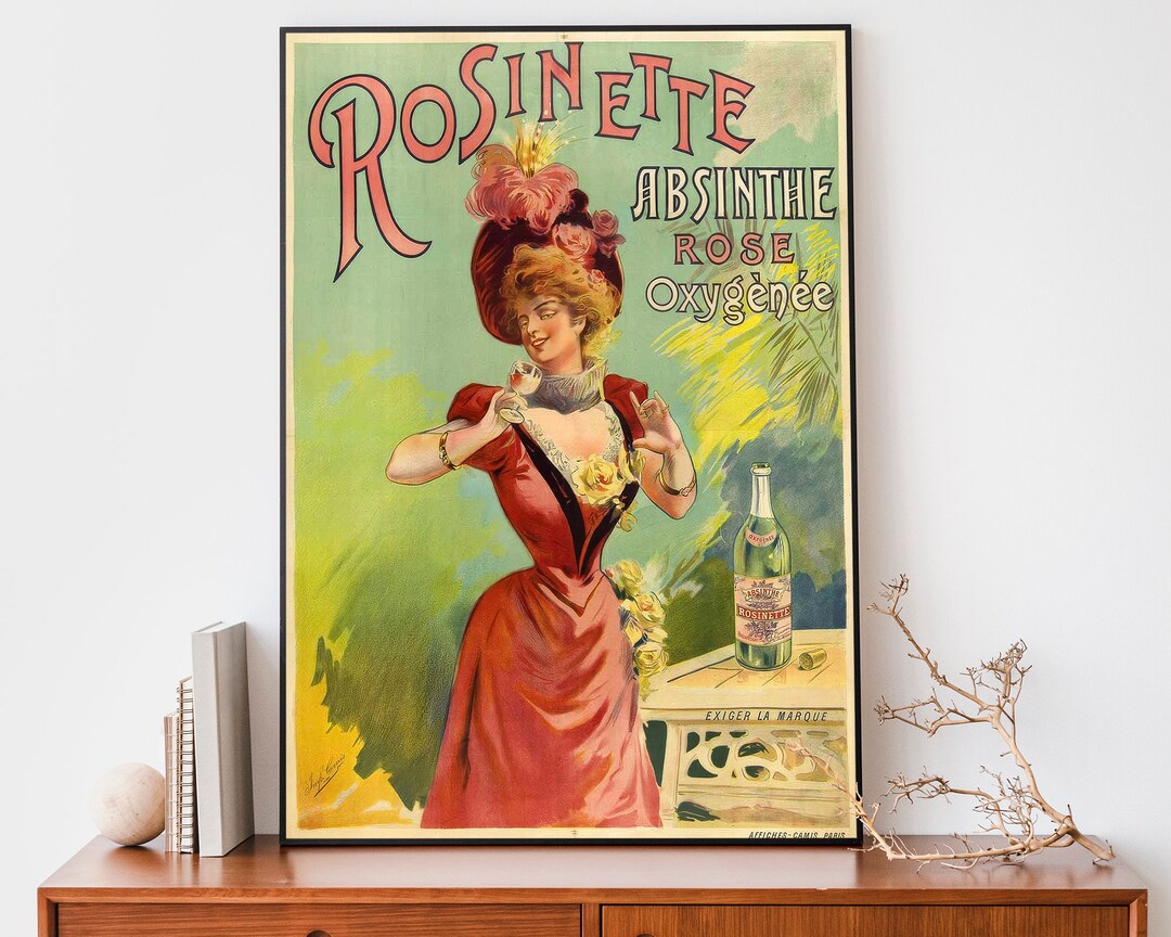 Rosinette Absinthe Art Nouveau Poster, French Liquor Print - Etsy
