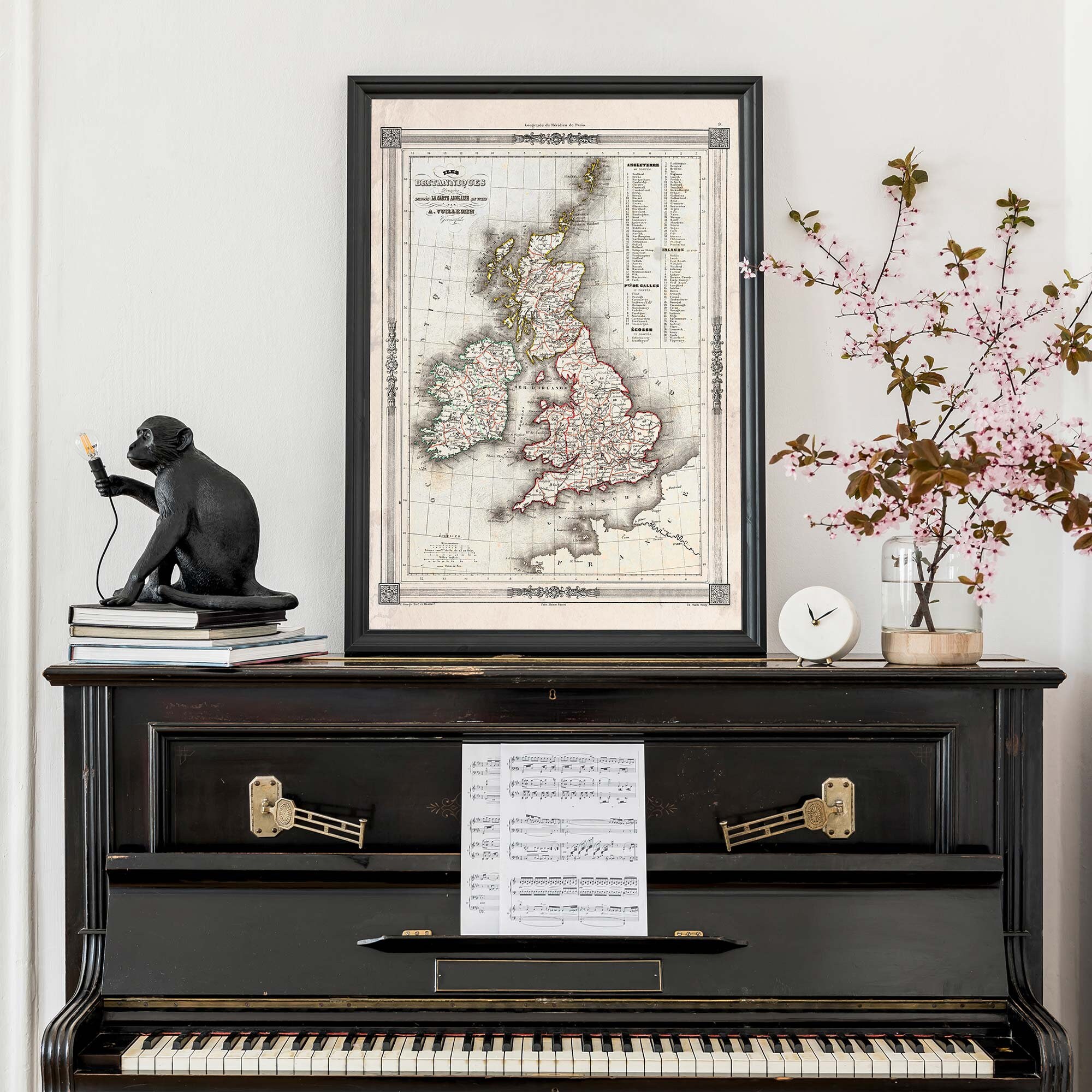 Vintage Map of UK Historical Map of Great Britain Antique - Etsy UK
