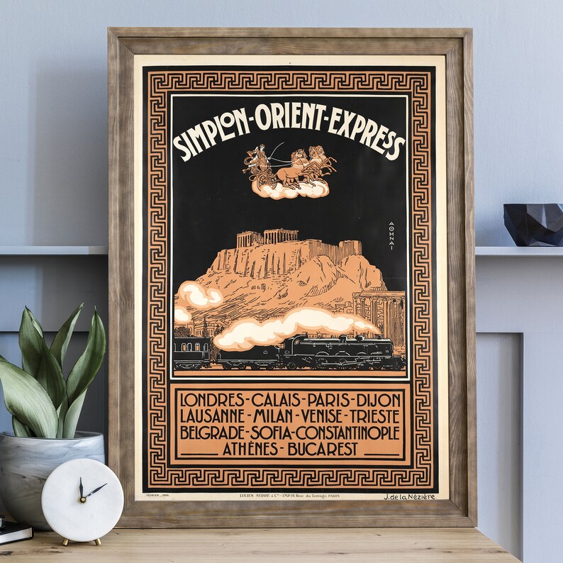 Vintage Orient Express Poster, Retro Travel Art Print, Travel Gift ...