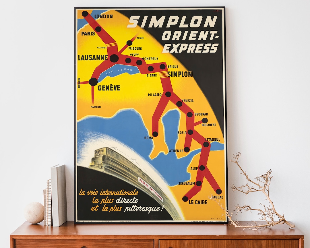 Vintage Orient Express Poster, Retro Travel Art Print, Travel Gift ...
