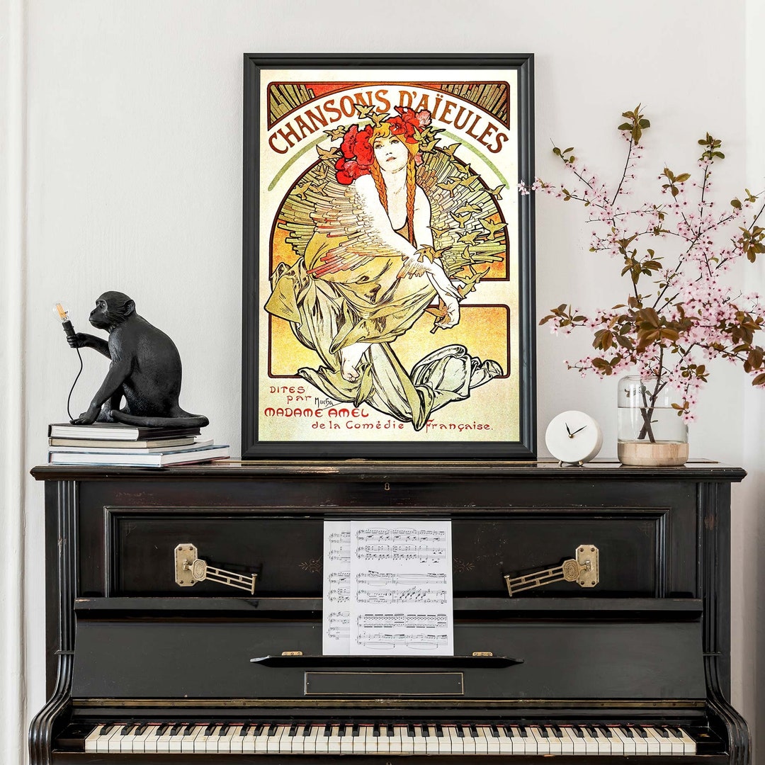 Alphonse Mucha Chansons D'aieules Vintage Poster, Advertising Art Print ... Alphonse Mucha Chansons D'aieules Vintage Poster, Advertising Art Print ...