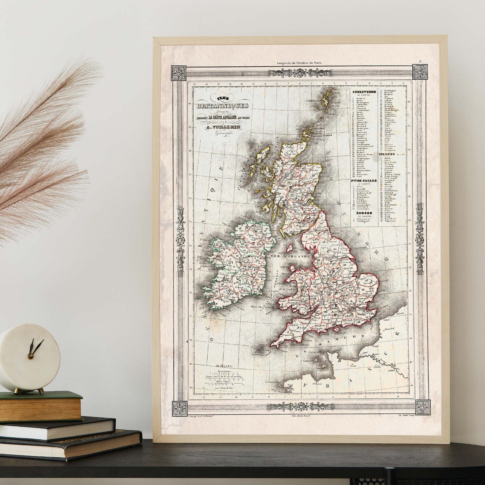 Vintage Map of UK Historical Map of Great Britain Antique - Etsy UK