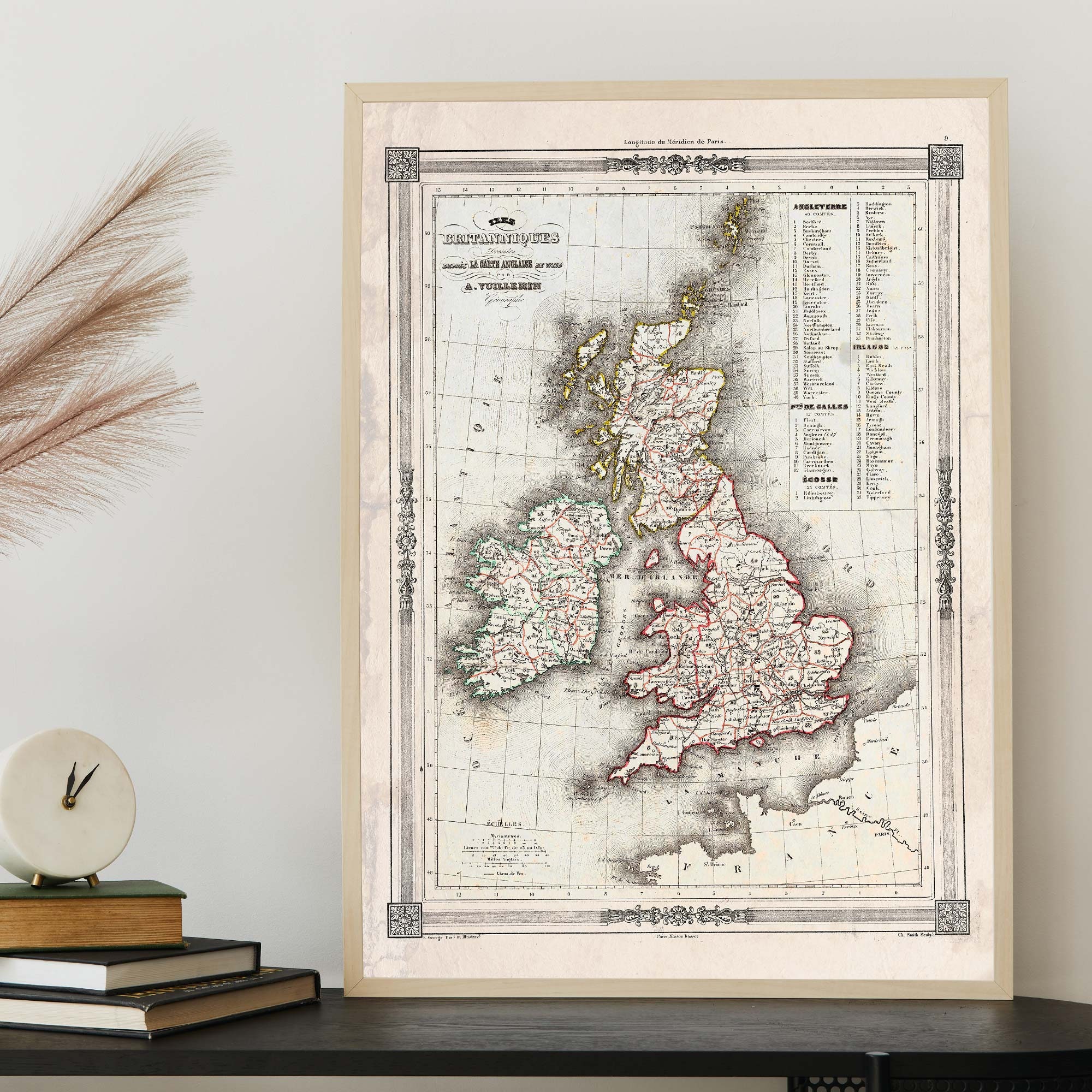 Vintage Map of UK Historical Map of Great Britain Antique - Etsy UK