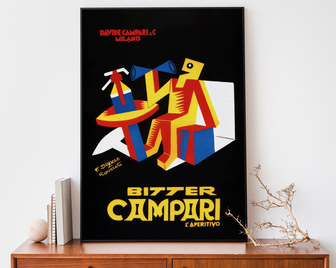 Vintage Bitter Campari Abstract Poster, Art Nouveau French Print ...