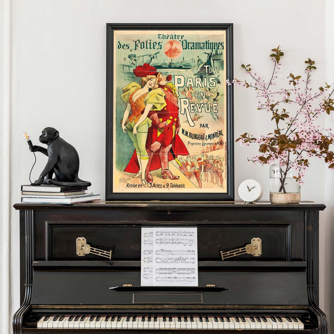 Paris Revue Vintage Art Nouveau French Print, Old French Theatre Poster ...