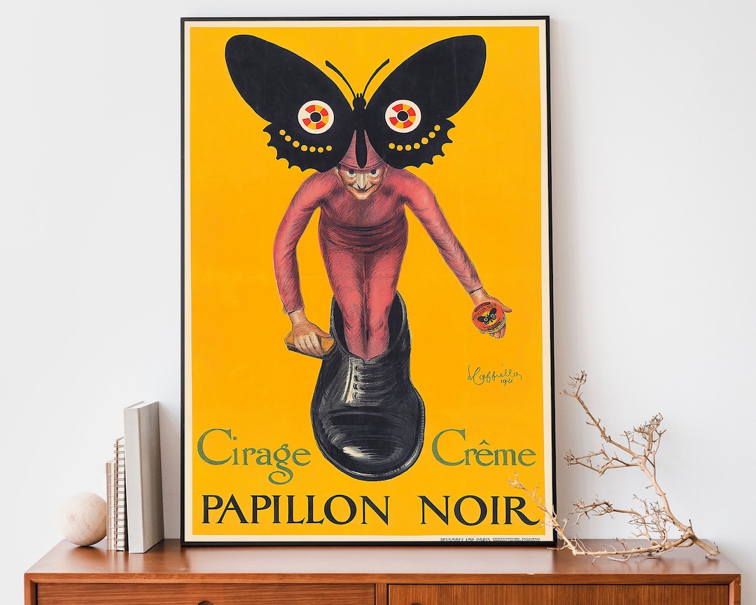 Retro Advertising Poster, Shoe Polish Advert, Art Nouveau French Print ...