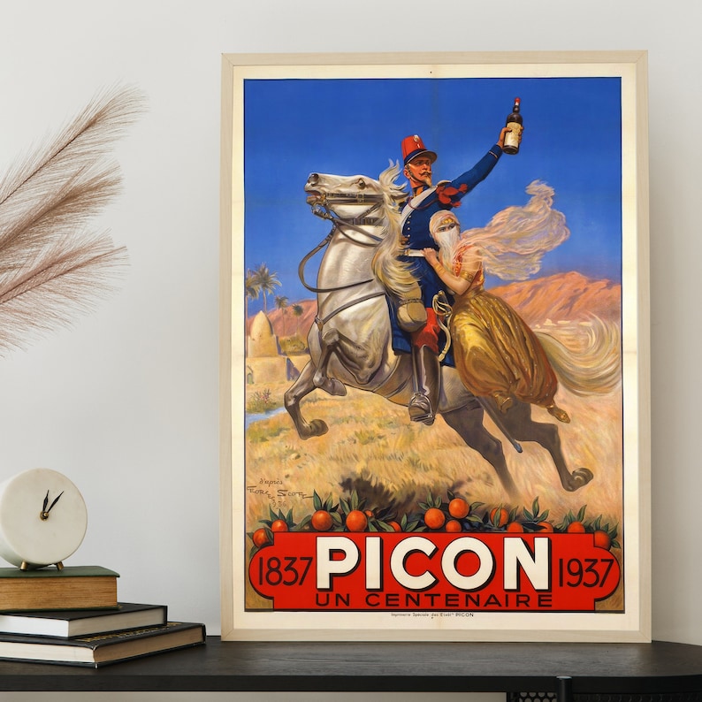 Vintage Picon Poster, Retro Alcohol Advertisement, Bar Wall Art ...