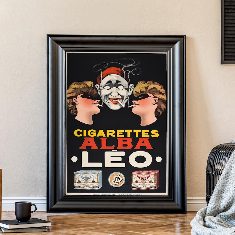 Vintage Tobacco Poster – Alba Cigarette Print, Retro Smoking Ad ...