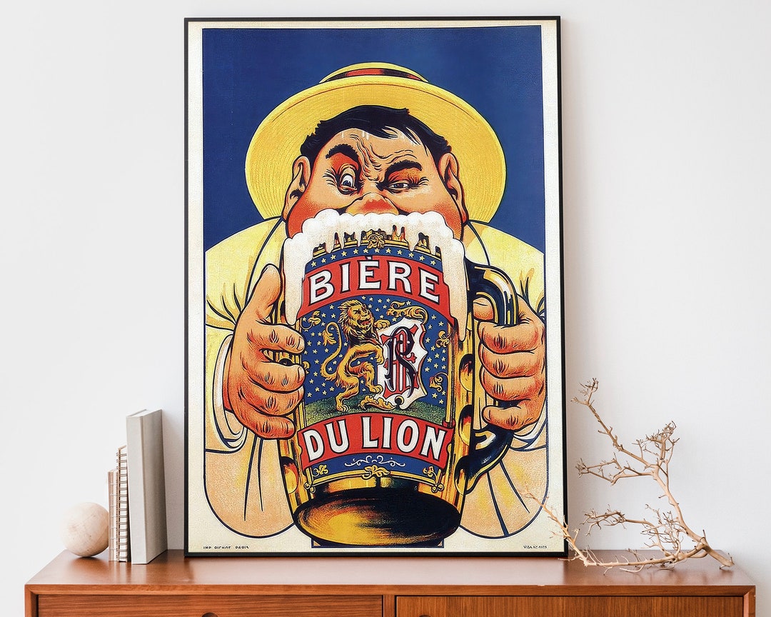 Vintage French Beer Art Print, Retro Paris Advertising Art Print ...