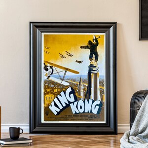 Vintage King King Movie Poster, Retro Film Poster, Cinema Room Art ...