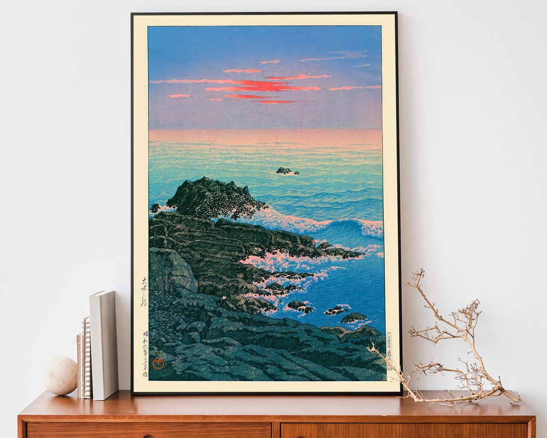 Japanese Poster, Woodblock Art, Morning of Cape Inu by Kawase Hasui ...