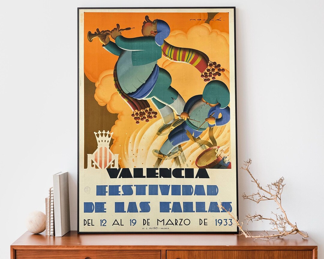 Vintage Valencia Poster – Retro Spain Travel Print, Mediterranean Wall ...