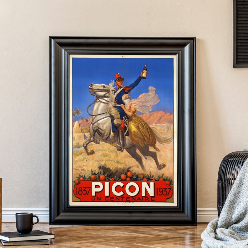 Vintage Picon Poster, Retro Alcohol Advertisement, Bar Wall Art ...