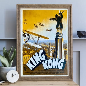 Vintage King King Movie Poster, Retro Film Poster, Cinema Room Art ...