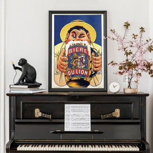 Vintage French Beer Art Print, Retro Paris Advertising Art Print ...