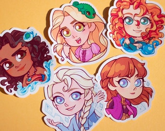 Pegatinas Stickers Pack Merida Enredados Rapunzel Mushu Elsa Anna ...
