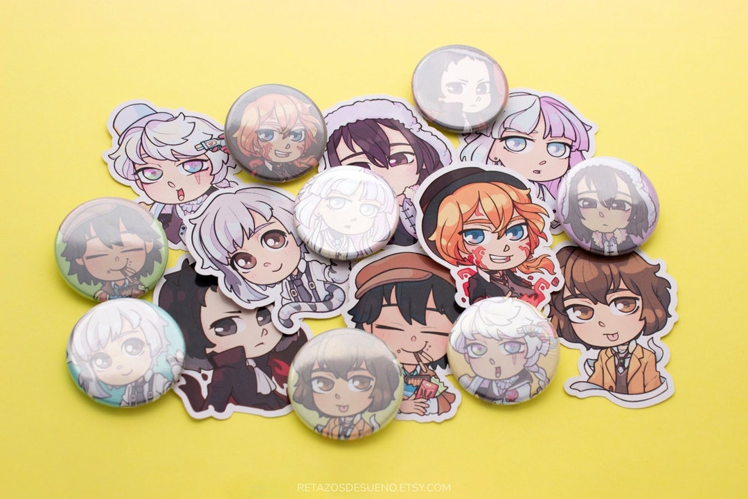 Dazai Chuuya Bds Sticker and Pin Buttons Badges for Bags and Clothes ...