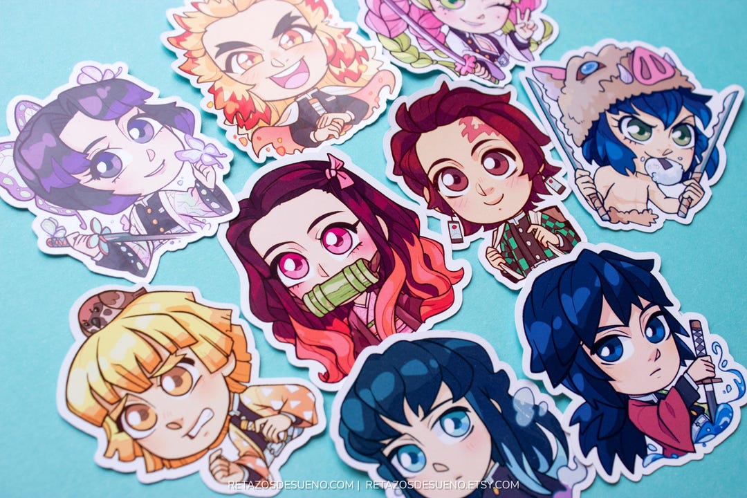 Demon Fight Anime Shonen Stickers, Shinobu Rengoku Tanjiro Mitsuri ...