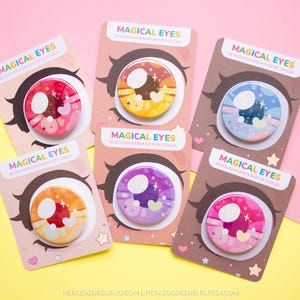 Magical Girl Eyes Shojo Pin Buttons Badges for Bags and Clothes, Decora ...