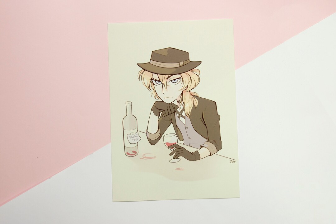 Chuuya Nakahara Art Print, Chuuya Dazai Soukoku Drunk Funny ...