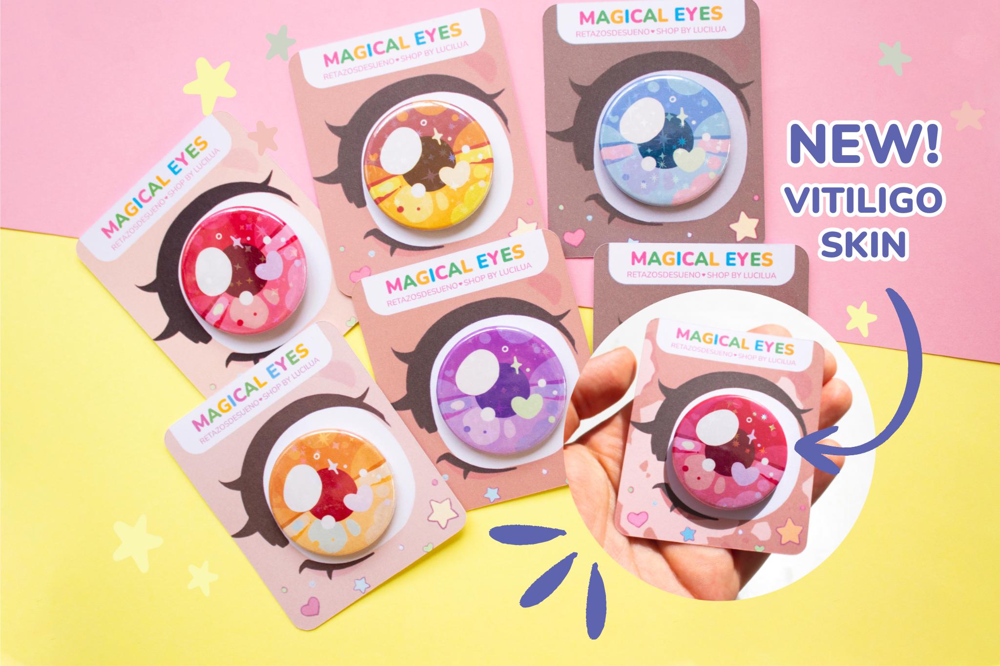 Magical Girl Eyes Shojo Pin Buttons Badges for Bags and Clothes, Decora ...