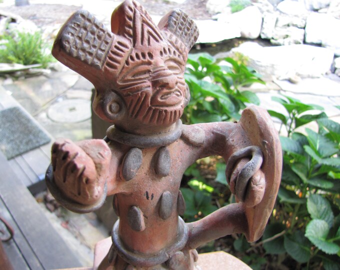 Maya Aztec Reproduction Clay Figurine, Mexican Clay Statue, Maya Aztec ...