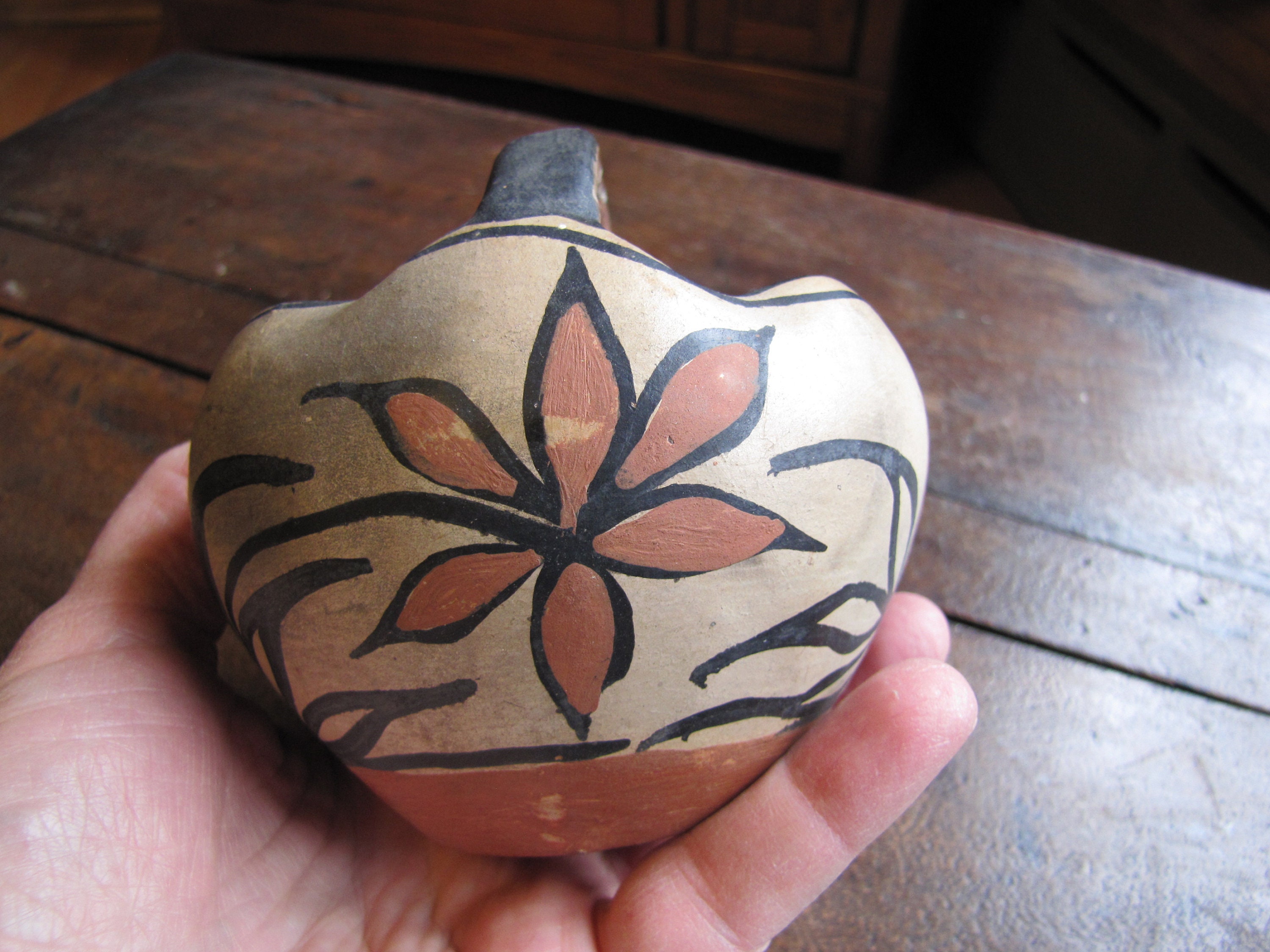 Old Kewa Santo Domingo Pueblo Small Pot With Handle, Kewa Pottery ...