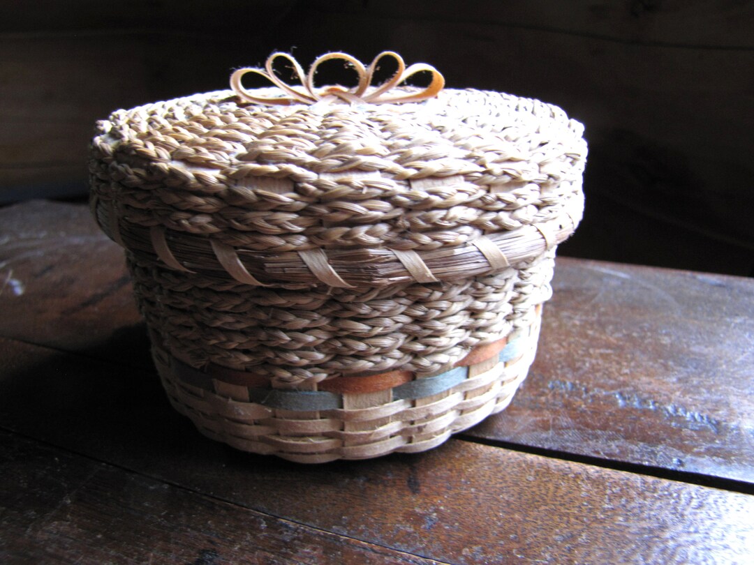 Passamaquoddy Basket, Wabanaki Miniature Basket,, Ash Splint Basket ...