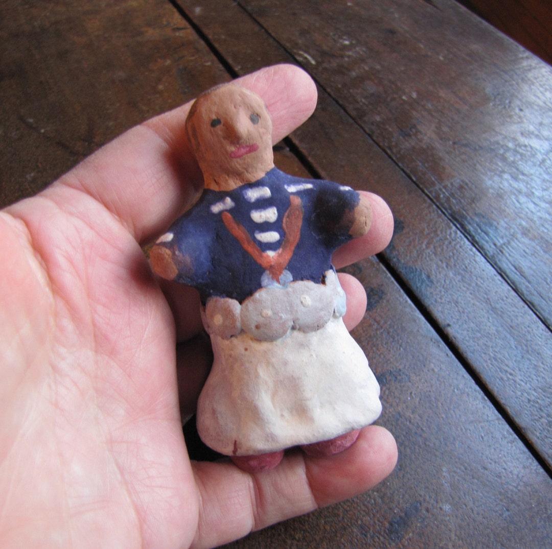 Vintage Navajo 3 1/2 Inch Clay Doll, Native American Folk Art, Navajo ...