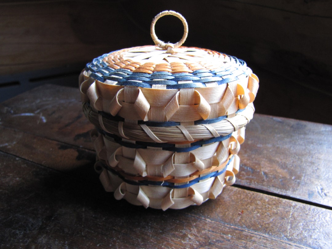 Passamaquoddy Basket, Wabanaki Miniature Basket,, Ash Splint Basket ...